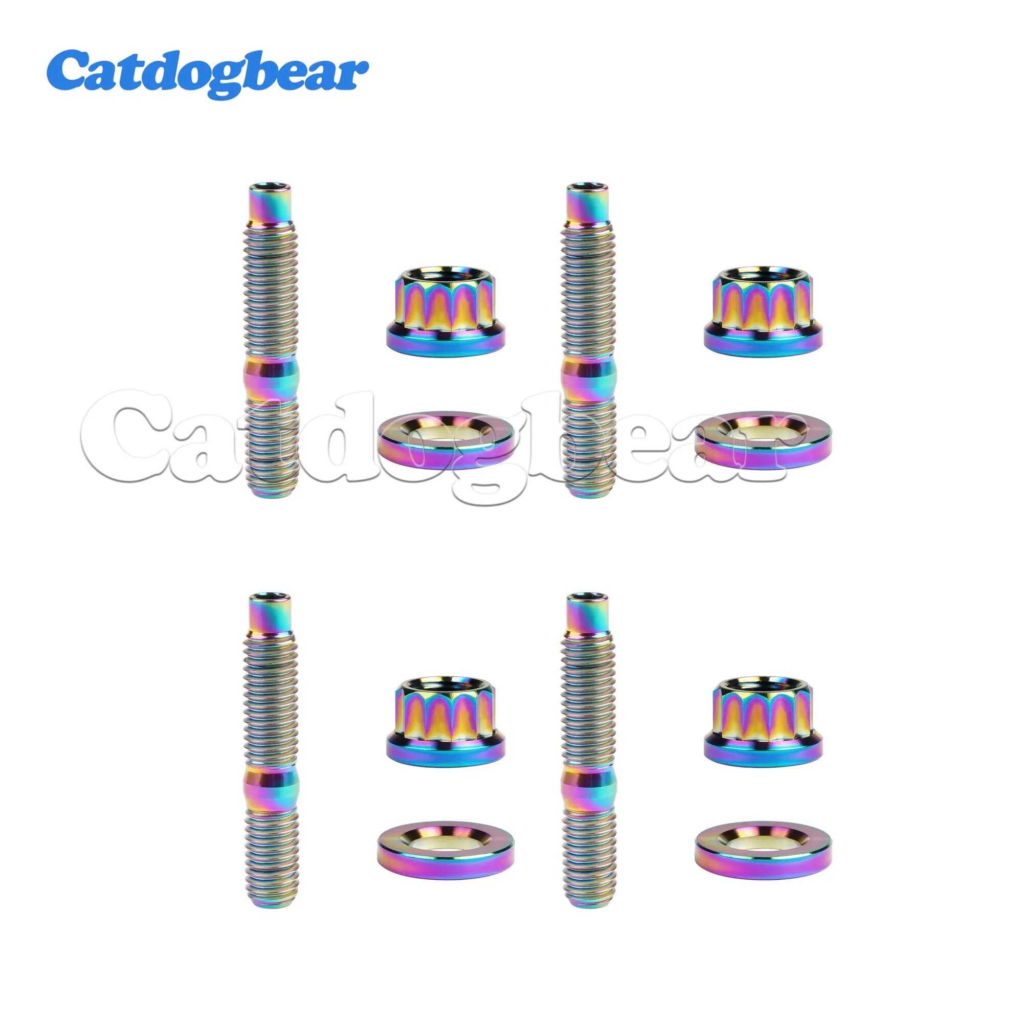 CATDOGBEAR Титановые болты 4 шт, М8/10x45/54/55/65 мм М10, Мульти, Rainbow, 45 мм