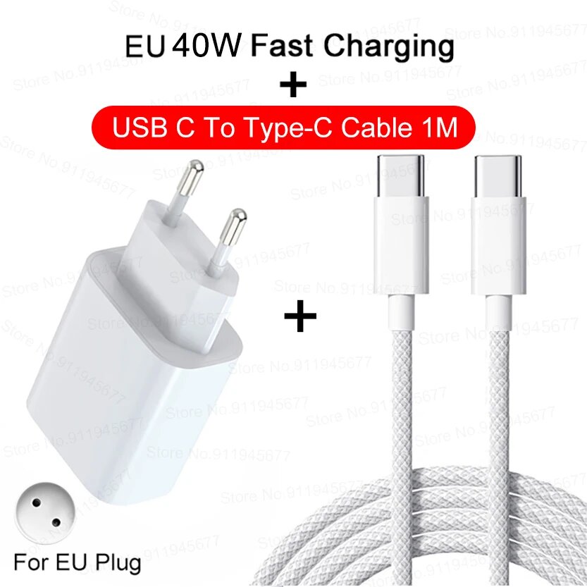 Оригинальное зарядное устройство для телефона Apple, 40 Вт, USB C, быстрая 40WEU ForiPhone15-16