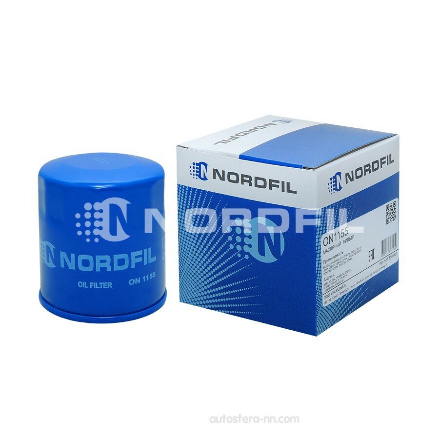 NORDFIL ON1155 Фильтр масляный BOBCAT 2000-Serie CITROEN C1 I II (B4) DAIHATSU Delta GEELY Emgrand GC6 MK/MK