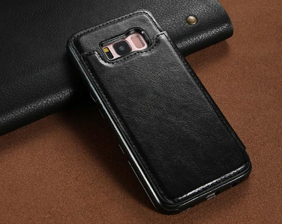 Чехол "Red Card", для Samsung Galaxy S9, искусственный, кожаный, черный
