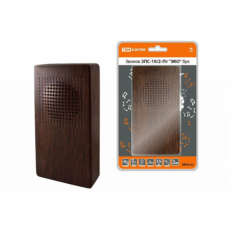 Звонок электрический ЗПС-10/2-Пт Цвет-бук "Птичка" TDM