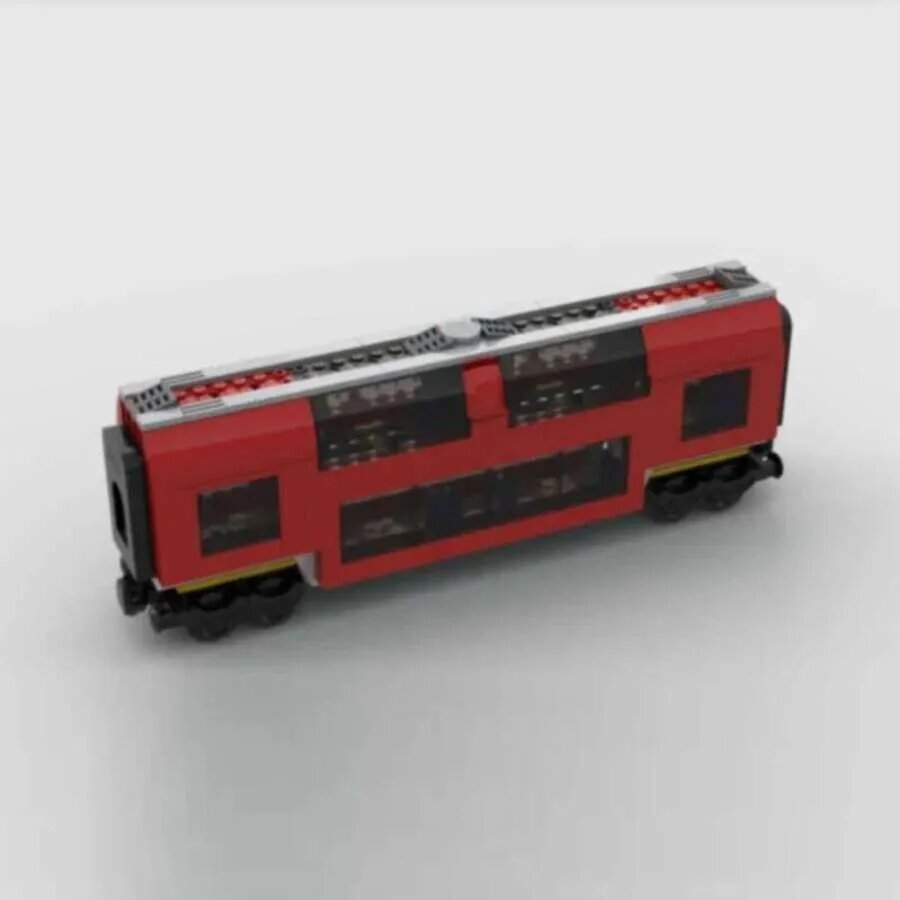 Пассажирские вагоны для сборки P1824-223 Красный пластиковый конструктор для детей от 6 лет