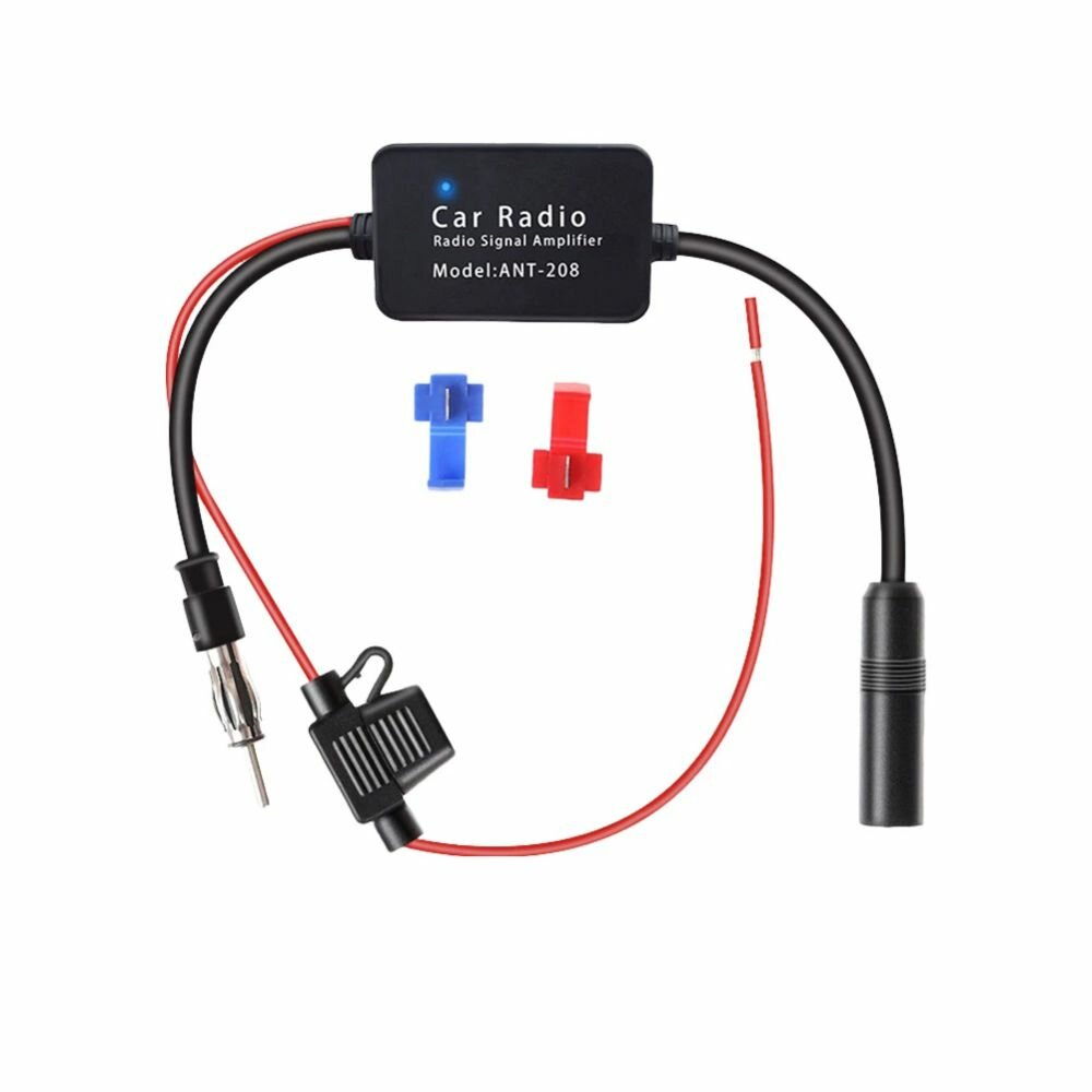 Усилитель сигнала автомобильной антенны 12 В, комплект для AM/FM радио, усиление приема сигнала антенны с защитой от помех для ANT208