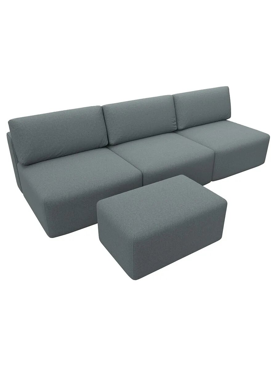 Диван прямой модульный Лего 367x85x119 см, рогожка