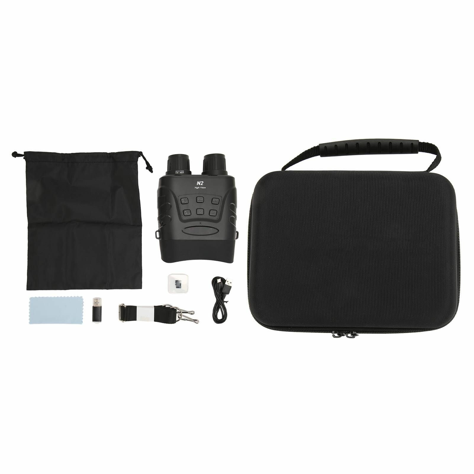 Бинокль ночного видения 5x, HD 1080P, ИК подсветка, карта 32ГБ