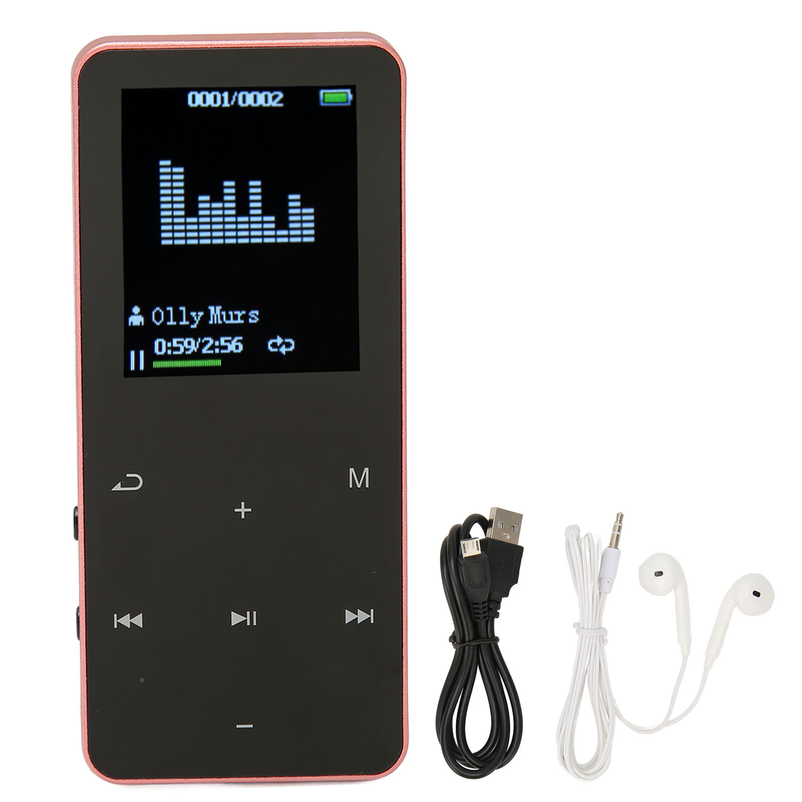 MP3-плеер 8G Bluetooth 4.2 с экраном 1,8 дюйма, шумоподавлением, аудио без потерь, портативный MP4-плеер со словарем перевода, розовый