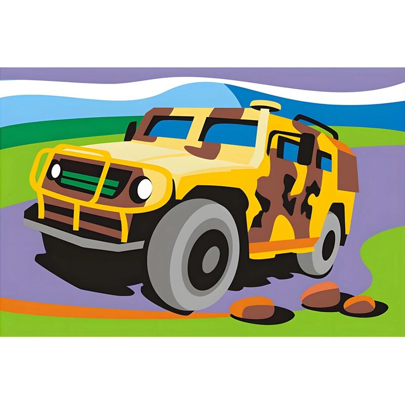 Картина по номерам для малышей Боевая машина, Ркн-025