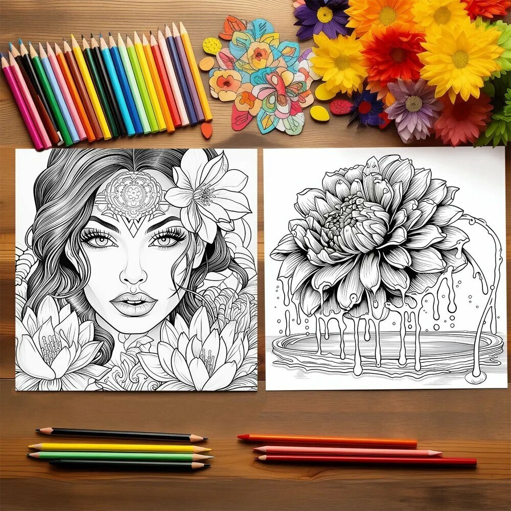 Книжка-раскраска цветочная фея, Альбом для рисования эльфы, высокое качество Книга каракулей 30 см*21 см, подходит для раскрашивания как взрослыми, так и детьми