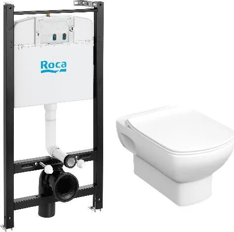 Комплект ROCA DAMA SENSO 893104680 (инсталл. + унитаз подвесной + сид. Slim, SoftClose + без клавиши)