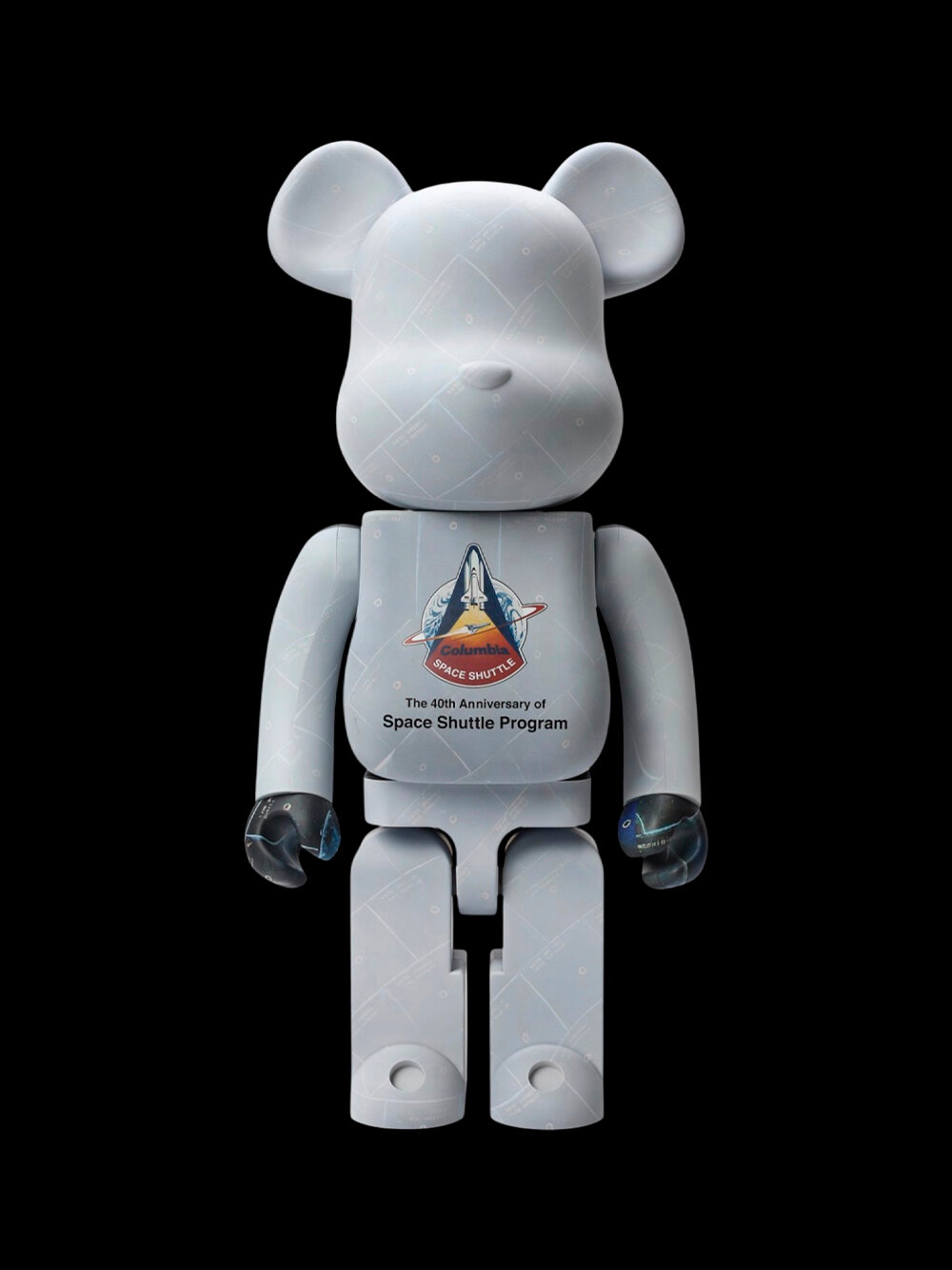 Коллекционная оригинальная фигура Bearbrick Space Shuttle 1000% / 70 см высота / ABS пластик / Medicom Toy / Серый