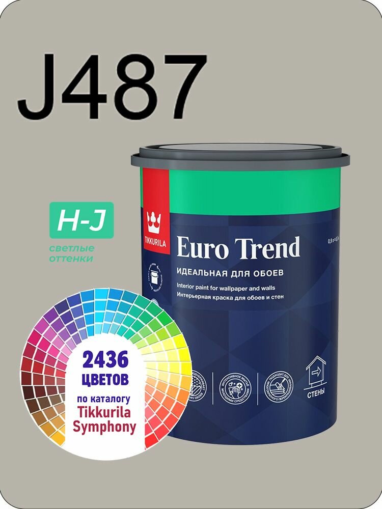 Краска для обоев Tikkurila Euro Trend 0,9л. светлые оттенки J487