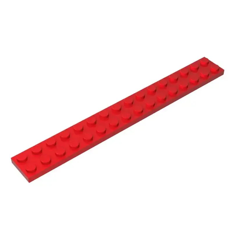 Красный LEGO Brick 2x16, 1 шт. (010)