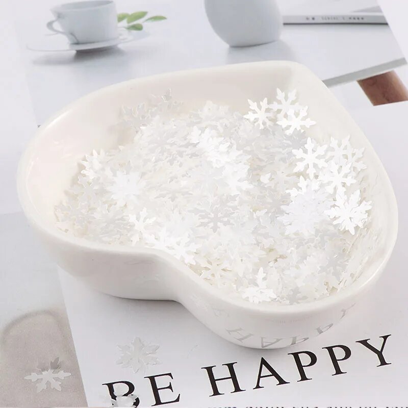 Блестки для рукоделия Frozen Snowflake, белые, матовые, 8 мм, 2000 шт
