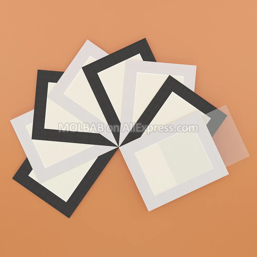Прямоугольная картонная фоторамка 5/6/7/8/10 дюймов, белый/черный коврик, настенная доска для фотодекора, поделки из бумаги «сделай сам», 8 шт./лот, White Black Mixed, For A5