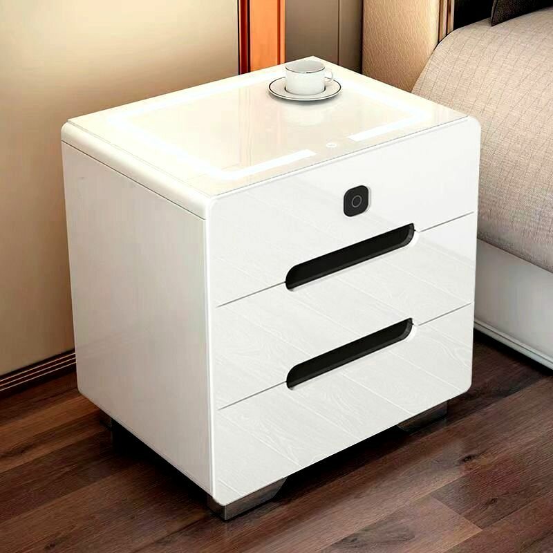 Умный прикроватный столик: светодиодное освещение + беспроводная зарядка + USB-порты + блокировка клавиатуры + Bluetooth-динамик