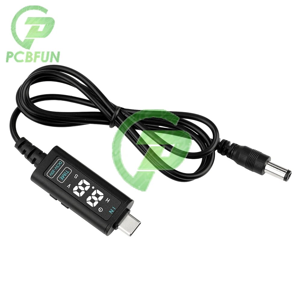 Pcbfun Регулируемый повышающий USB-кабель 5-20В Type-C