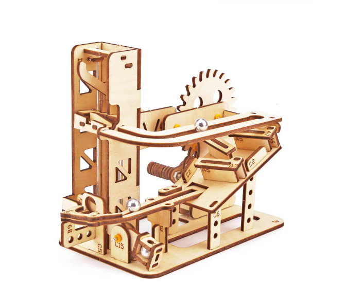 3D лазерная стерео головоломка деревянная дорожка с шариковыми американскими горками，Канатная лестница