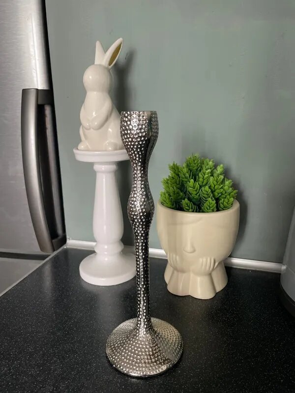 Подсвечник настольный EGLO JELLICOE, серебристый, алюминий, высота 25.5 см