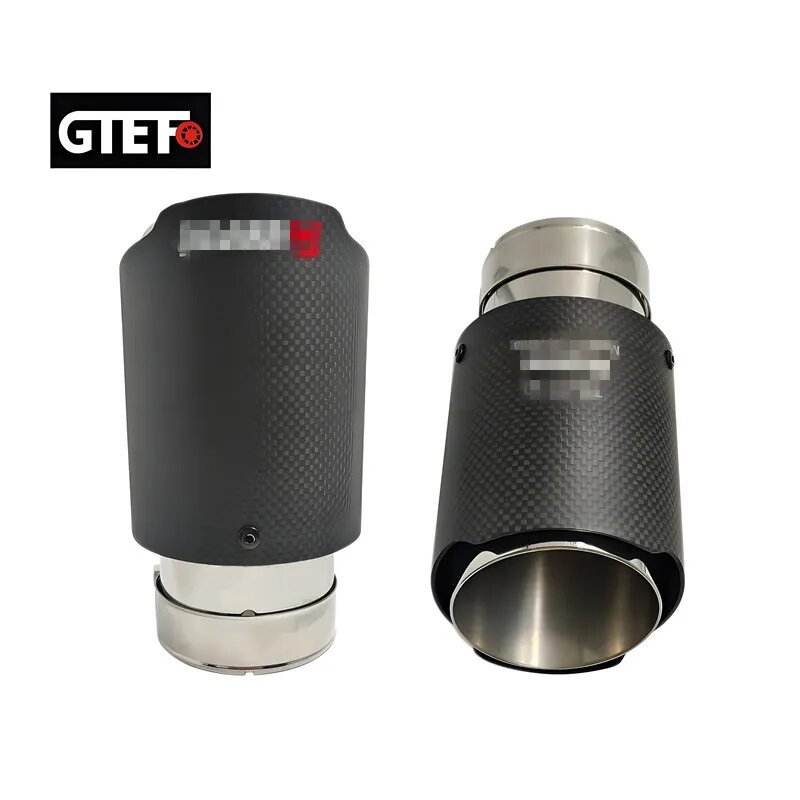 GTEFO цельный серебряный прямой край матовый углеродное волокно из нержавеющей стали насадки на выхлопную трубу глушитель автомобиля модификация логотипа AK выхлопная труба, ID 60mm-OD 101mm