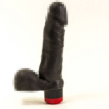 Биоклон Вибратор реалистичной формы, черный С мошонкой