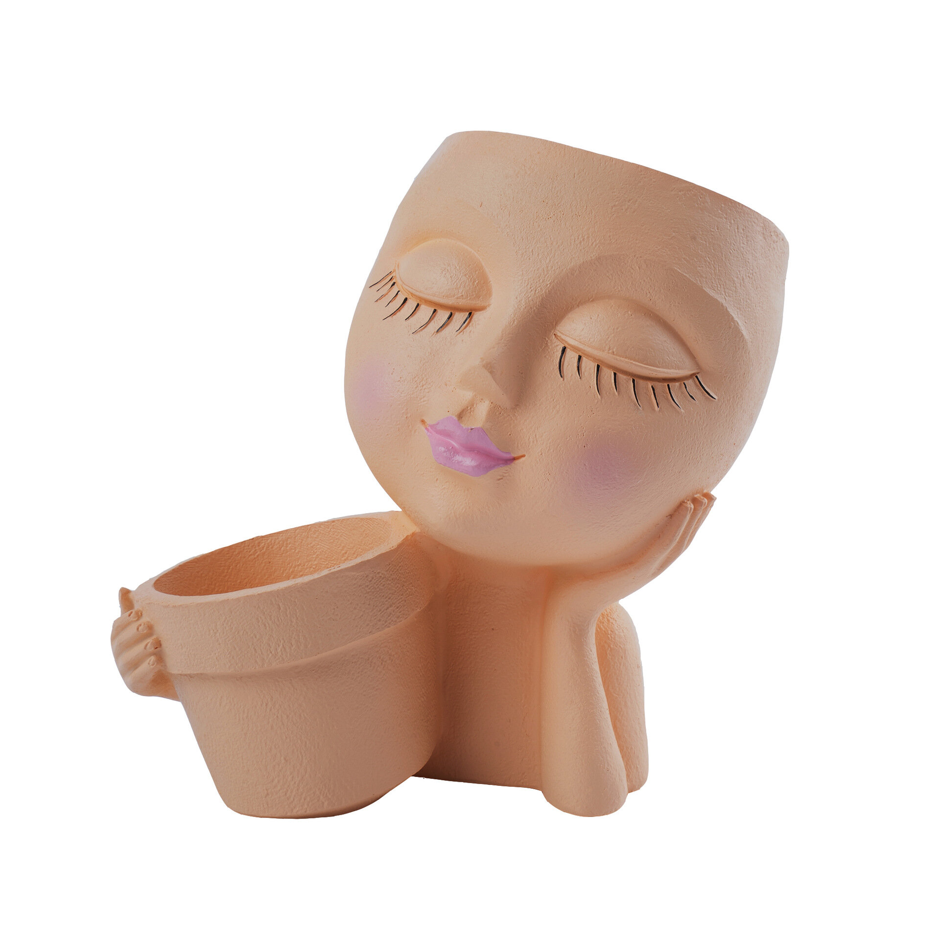 Цветочный горшок из смолы в европейском стиле – креативное кашпо с изображением лица и руки, элегантный цветочный горшок с изображением мультяшной девочки для суккулентов, декоративный цветочный горшок для рабочего стола, балкона, офиса и сада