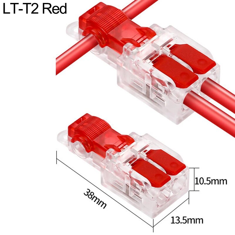 Т-образный соединитель кабеля ПА6 220В 10PCS, LT-T2 Red