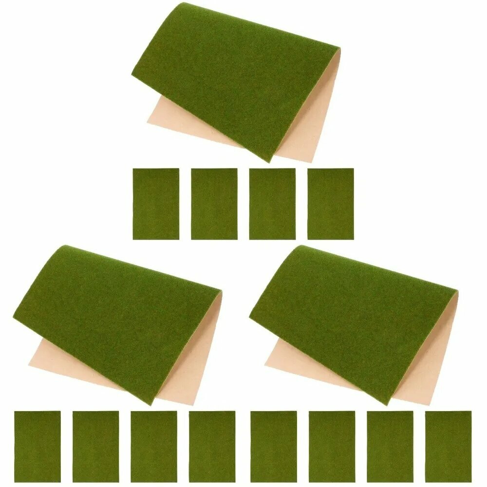 Набор из 15 пластиковых ковриков с искусственной травой для домашнего использования и создания песочных моделей