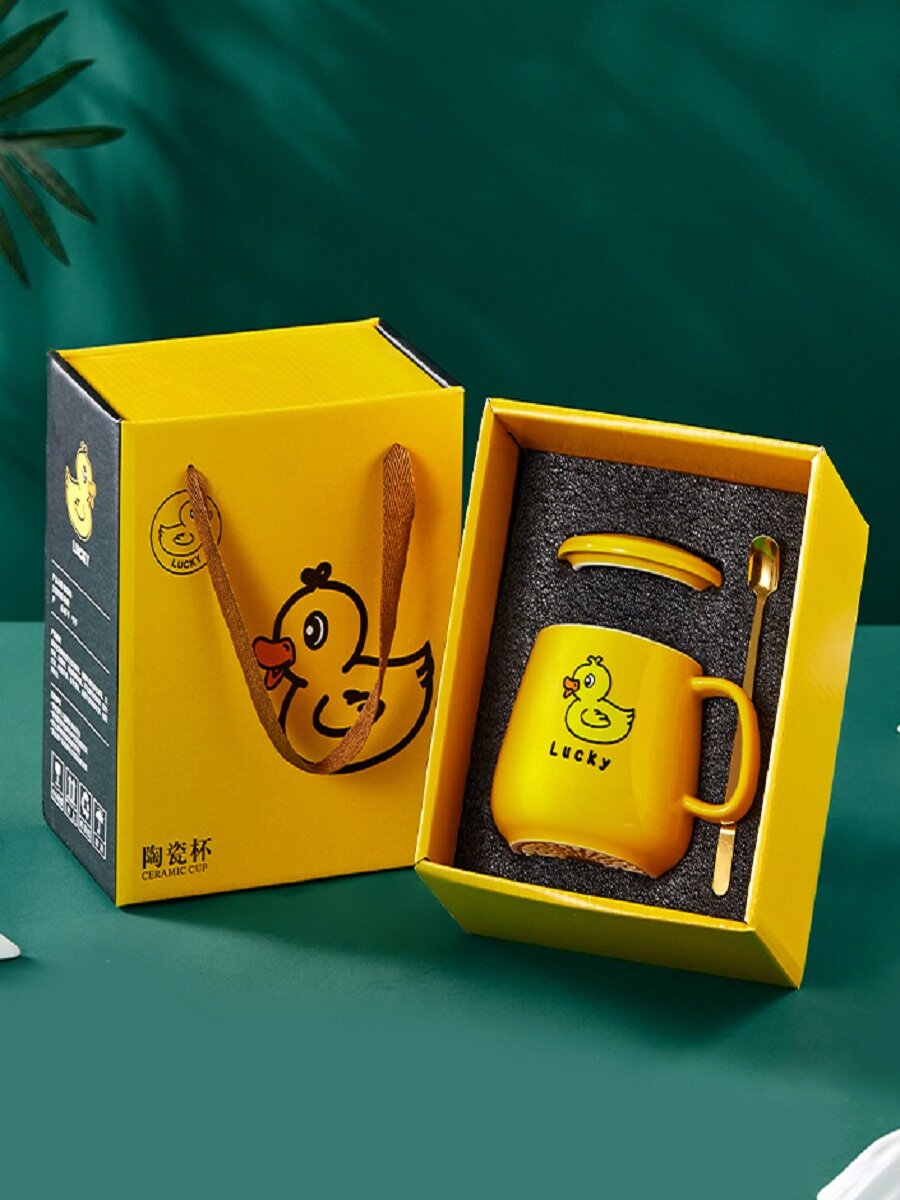 YHCY Набор чашек для воды с постоянной температурой 55 градусов, керамическая кружка, подарочная коробка