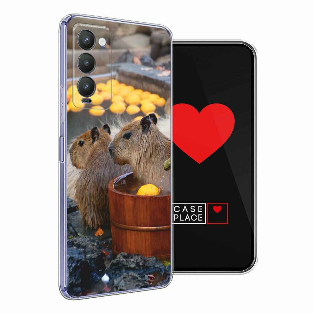 Чехол на Tecno Camon 18/18T / Текно Камон 18/18T с принтом "Капибары отмокают" — фото 1