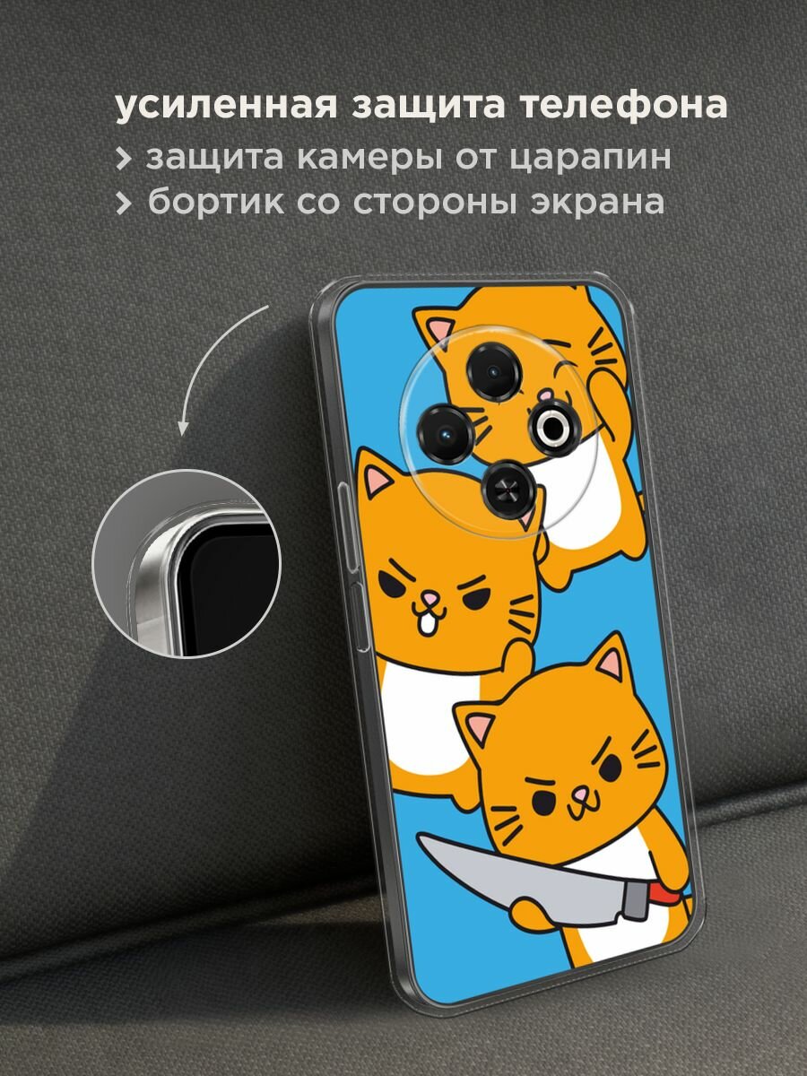 Чехол на Tecno Spark 30C / Текно Спарк 30C с принтом "Опасные котики" — фото 1
