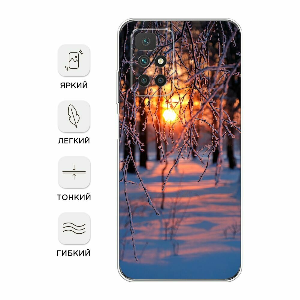 Силиконовый чехол на Xiaomi Redmi 10 / Сяоми Редми 10 с принтом Зима 7 — фото 1
