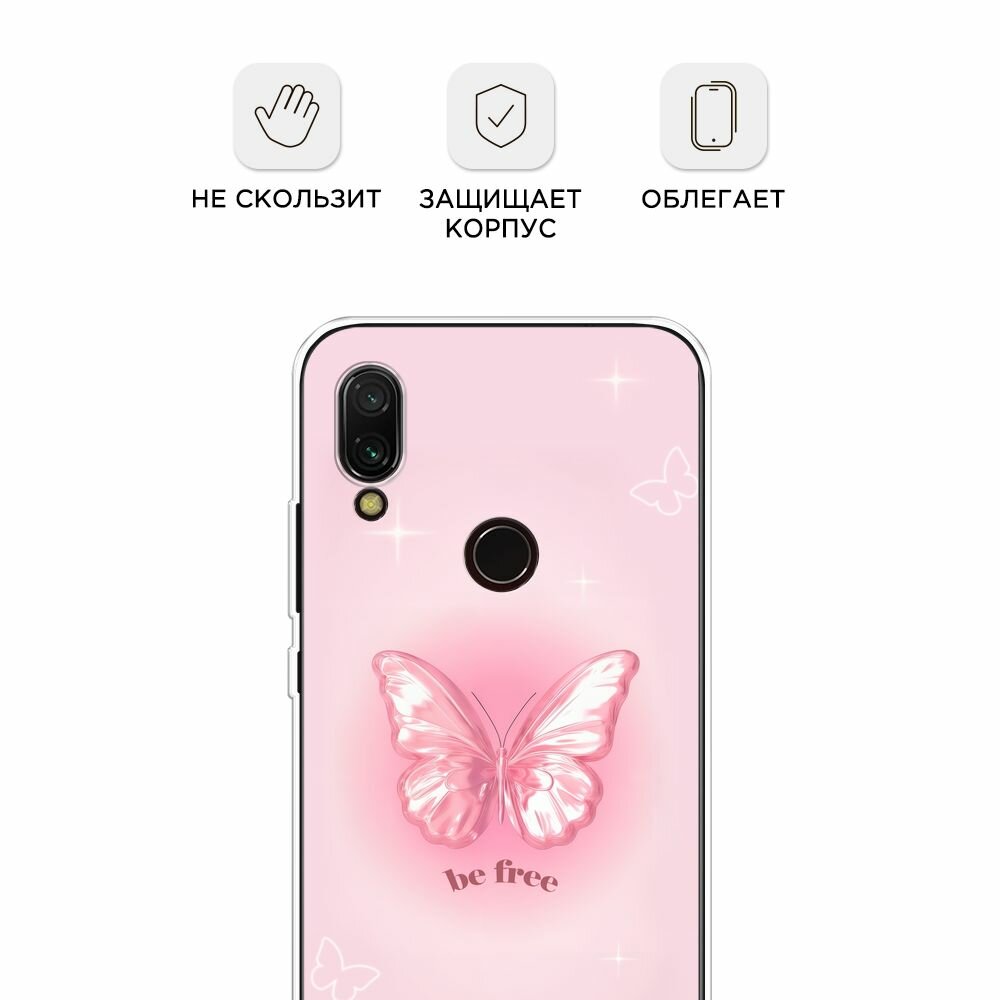 Чехол на Xiaomi Redmi 7 / Сяоми Редми 7 с принтом "Be free butterfly 1" — фото 1