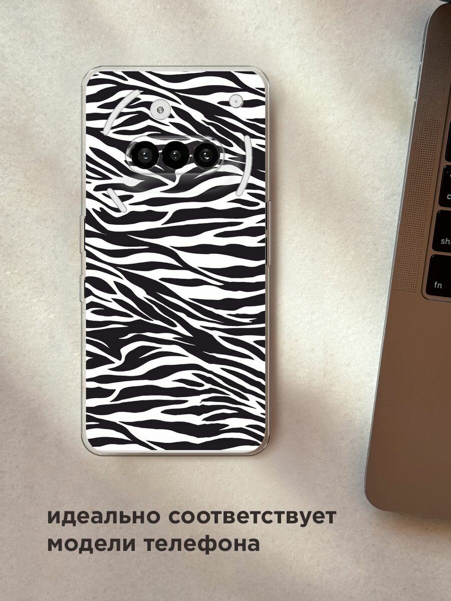 Чехол на Nothing Phone 3a / Нотинг Фон 3а с принтом "Принт зебра" — фото 1