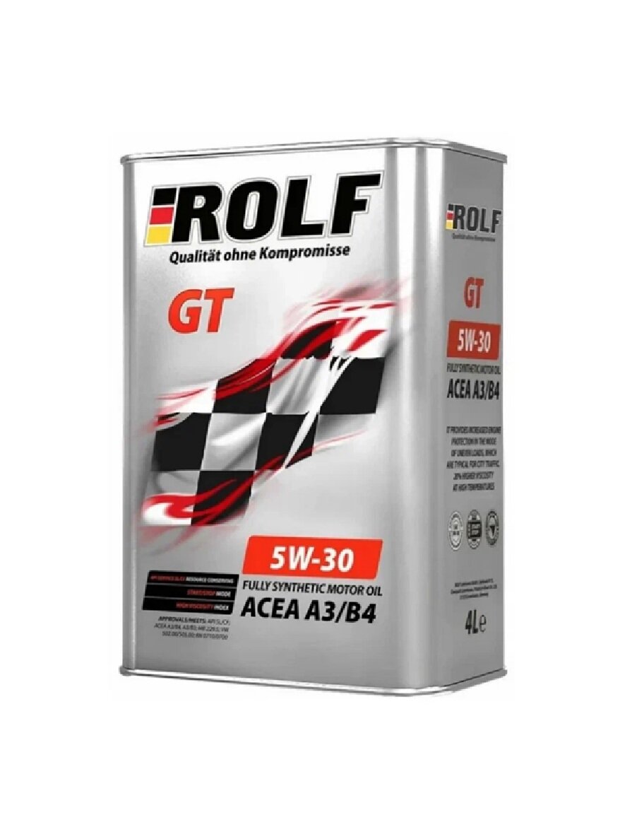 Моторное масло синтетическое ROLF GT 5W-30 ACEA A3/B4, 4 литра