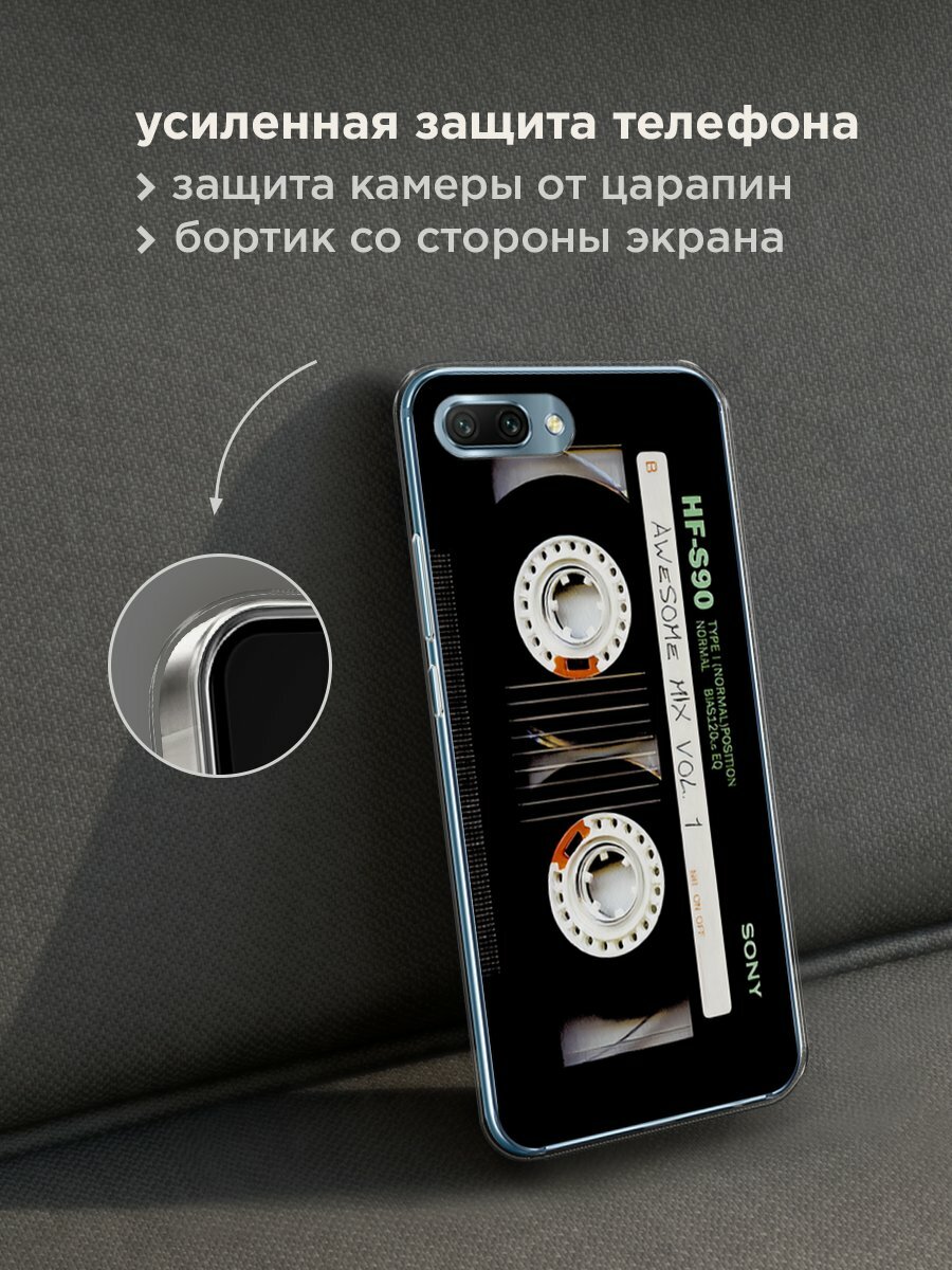 Чехол на Honor 10 / Хонор 10 с принтом "Кассета лак" — фото 1