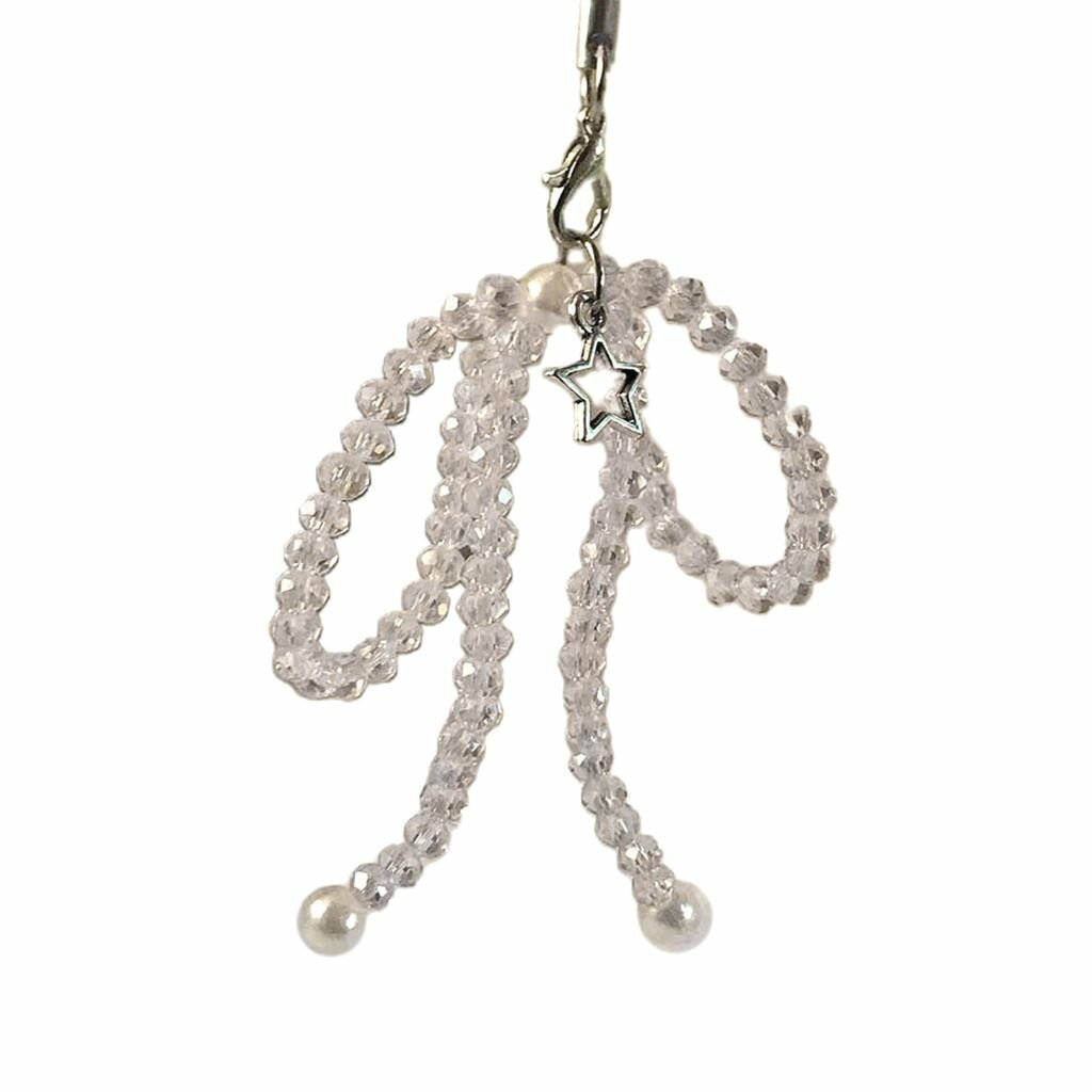 Брелок, Цепочка для мобильного телефона с бантом в виде звезды-белая