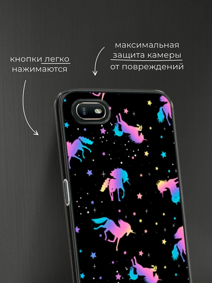 Силиконовый чехол на Oppo A1k / Оппо А1к с принтом "Единороги градиент" — фото 1