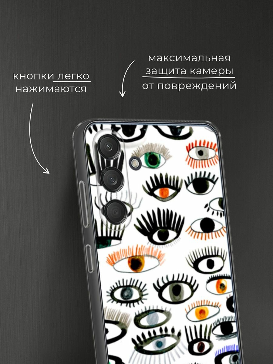 Чехол на Samsung Galaxy M55 / Самсунг M55 с принтом "Глаза акварель" — фото 1