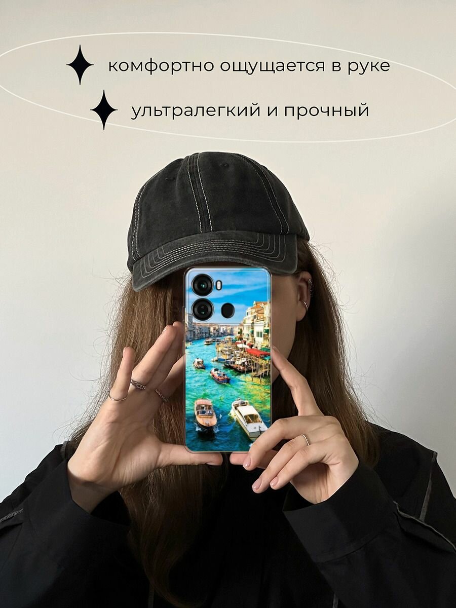 Силиконовый чехол на Itel P40 / Ител P40 с принтом "Каналы Венеции" — фото 1