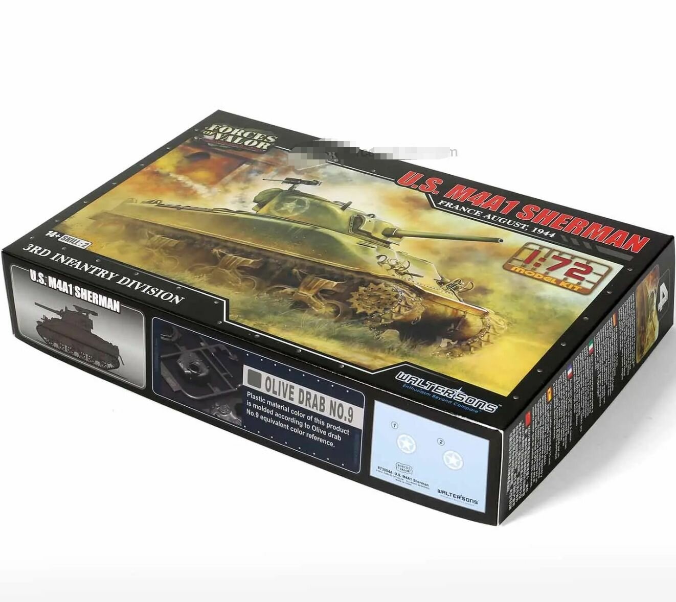 Forces Of Valor 1/72 873004A - U.S M4A1 Sherman Франция 1944 сборная модель танка