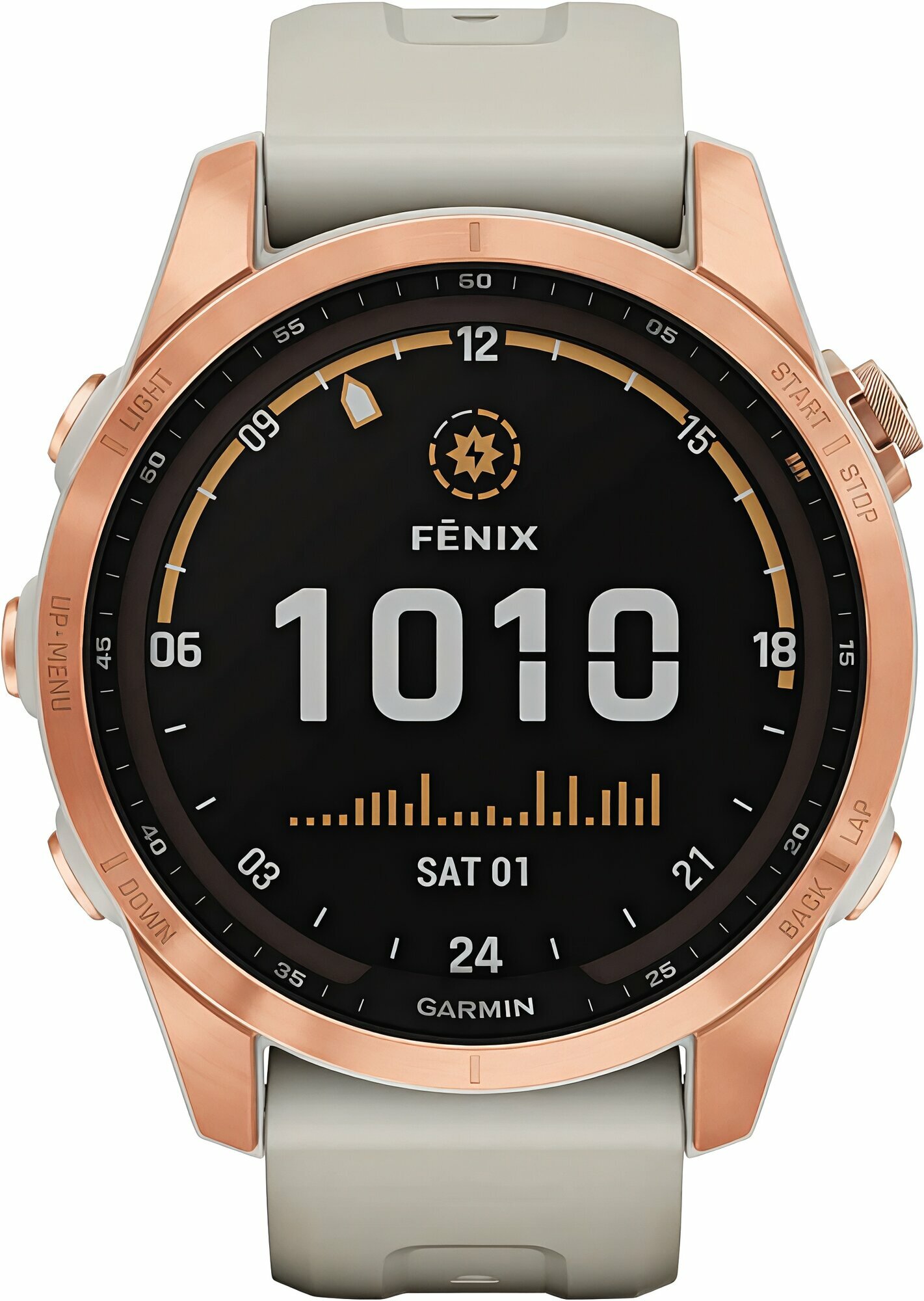 Смарт-часы Garmin Fenix 7S Solar, 42мм, 1.2", песочный/розовое золото [010-02539-11]
