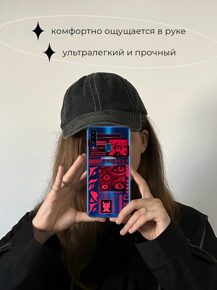 Чехол на Samsung Galaxy A20s / Самсунг Галакси A20s с принтом "Mionight queen", прозрачный — фото 1