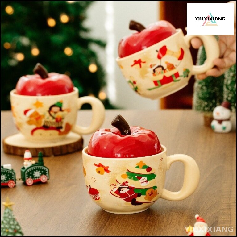 Эксклюзивная керамическая кружка для кофе с крышкой украшена праздничным сюжетом воздушного шара