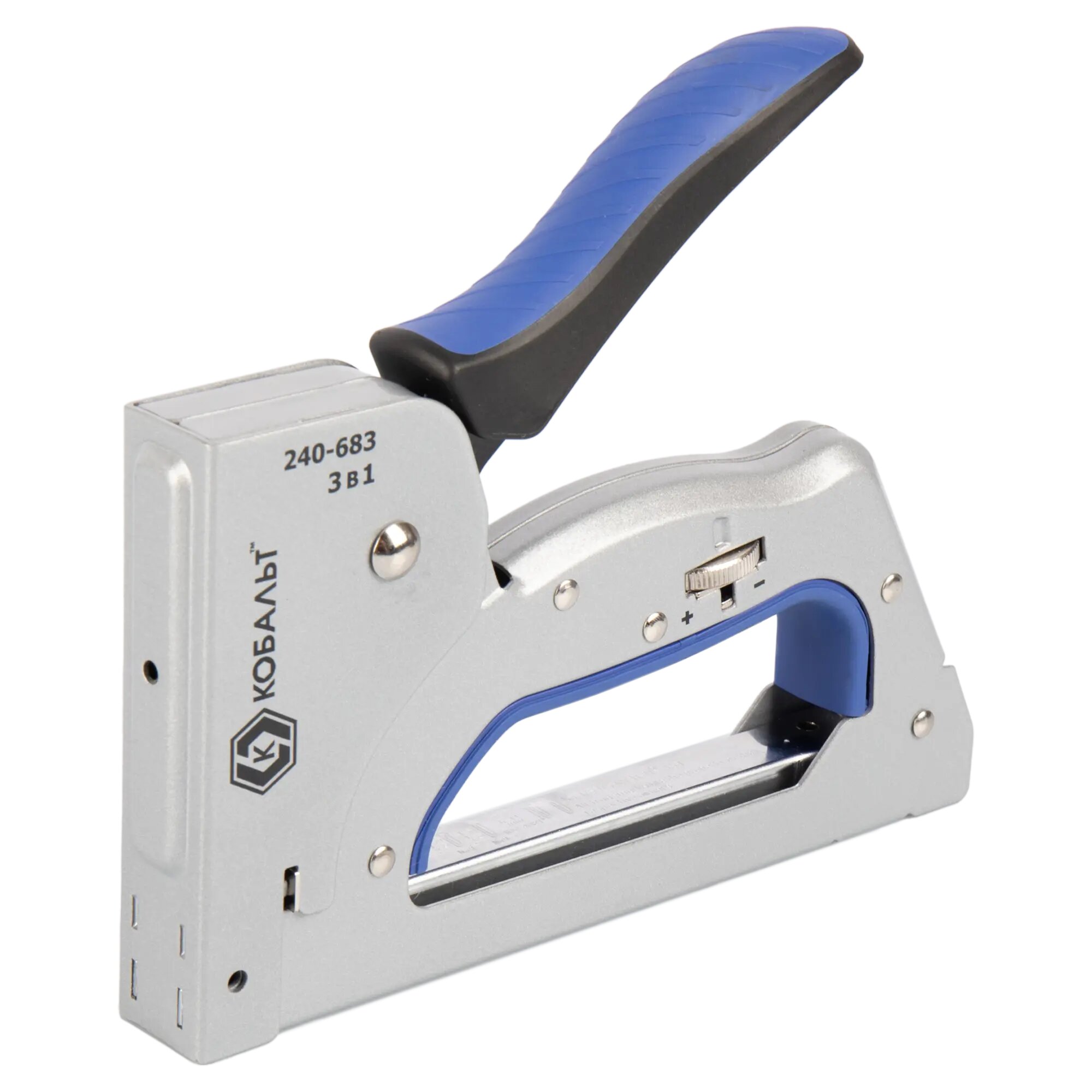 Кобальт Степлер 3 в 1 240-683 для скоб 53/6-14 ммнадежный монтажный инструмент