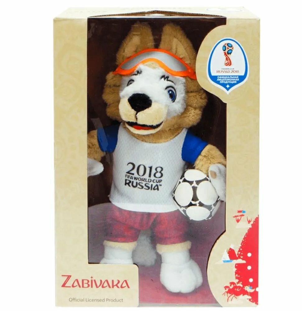 FIFA-2018 Мягкая игрушка Волк Забивака 24 см в подарочной коробке