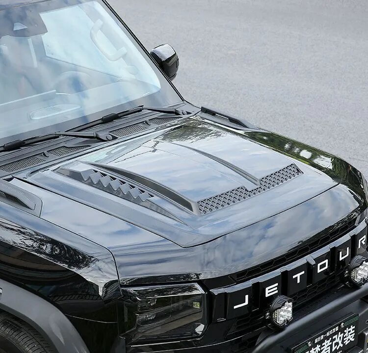 Крышка капота, подходящая для Chery Jetour Traveler T2 2023, 2024 годов; Щиток капота; Аксессуары для тюнинга экстерьера; Спойлер в стиле Дарта Вейдера