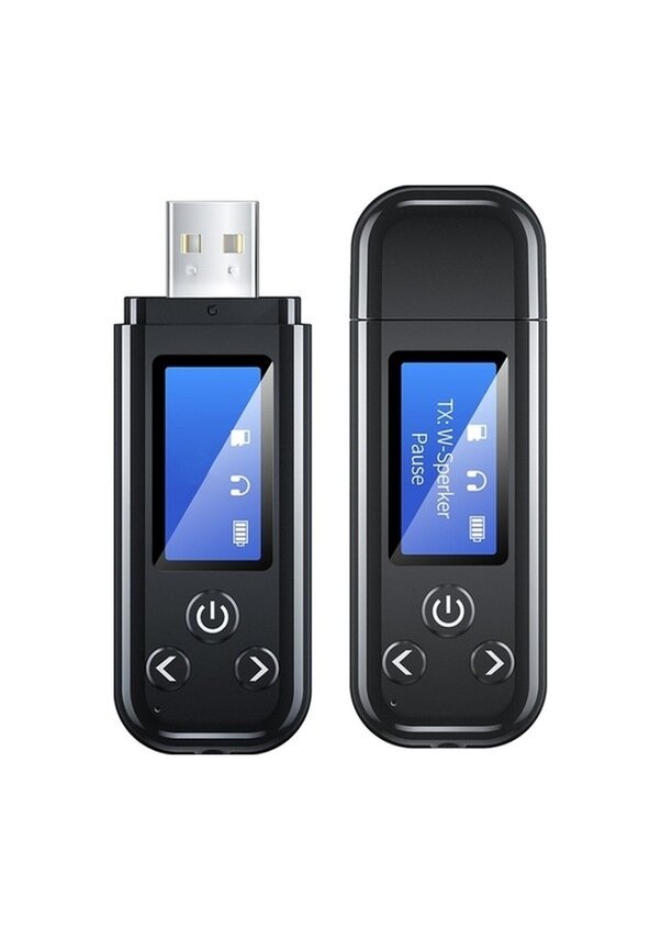 K15-pro 2-в-1 USB автомобильный Bluetooth 5.0 аудиоадаптер передатчик-приемник с ЖК-дисплеем