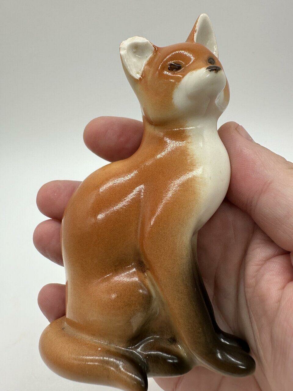 Статуэтка Лфз Лиса фарфор ссср 1970 годы винтаж