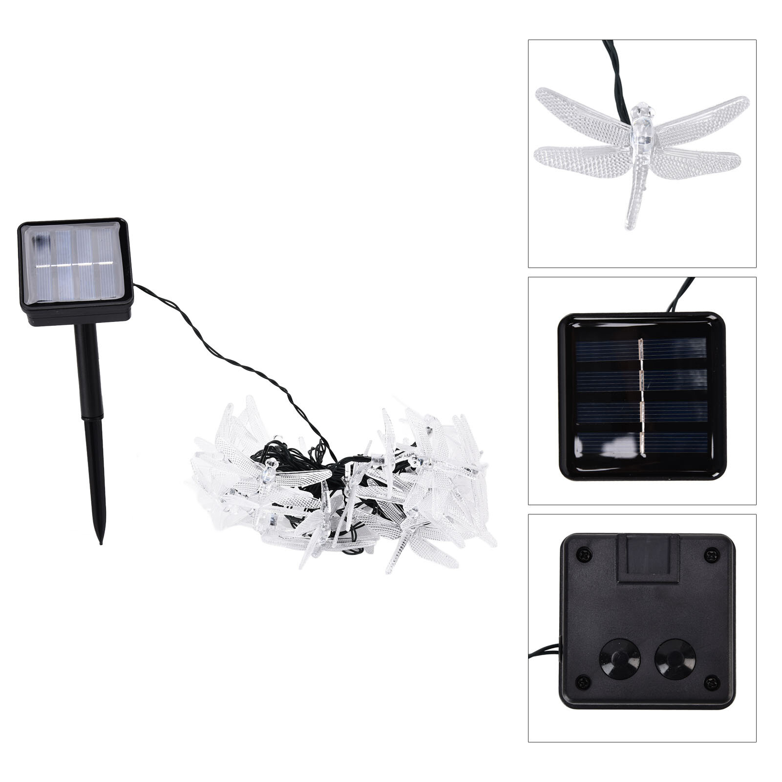 Солнечные гирлянды Dragonfly, 30 светодиодов, гирлянды на солнечной энергии, водонепроницаемые наружные украшения, красочный свет