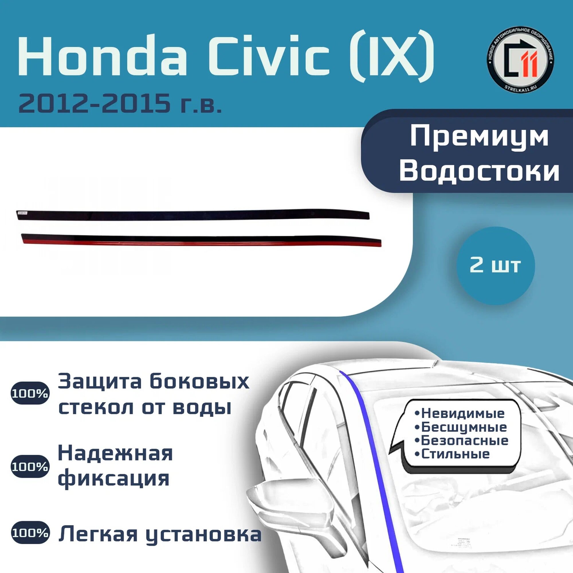 HONDA CIVIC 2012-2015 (IX) - Премиум водостоки лобового стекла